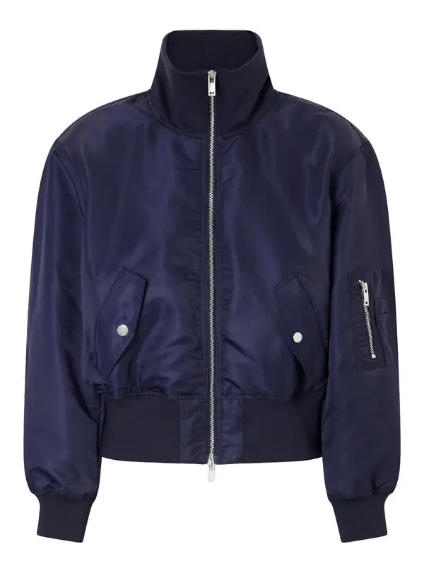 THE FRANKIE SHOP Storm Satin Bomber Jacket - Blue