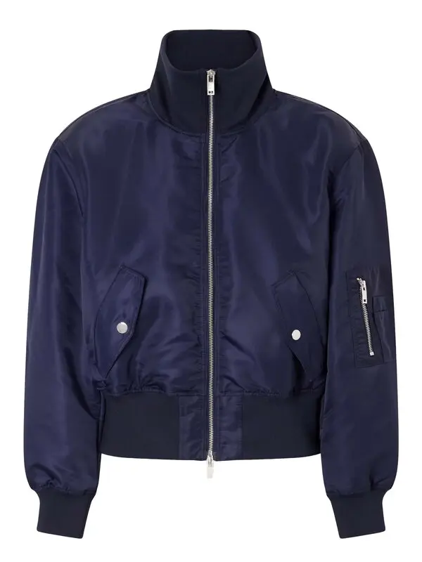 THE FRANKIE SHOP Storm Satin Bomber Jacket - Navy