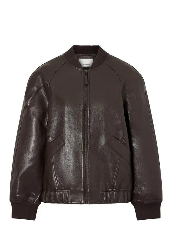 THE FRANKIE SHOP Alena Coated Bomber Jacket - Brown