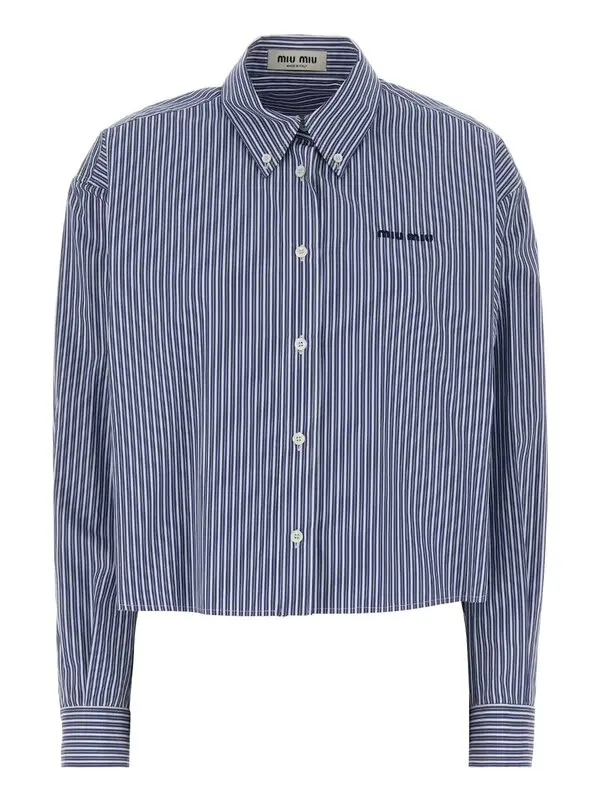 Miu Miu Embroidered Poplin Shirt - Multicolor
