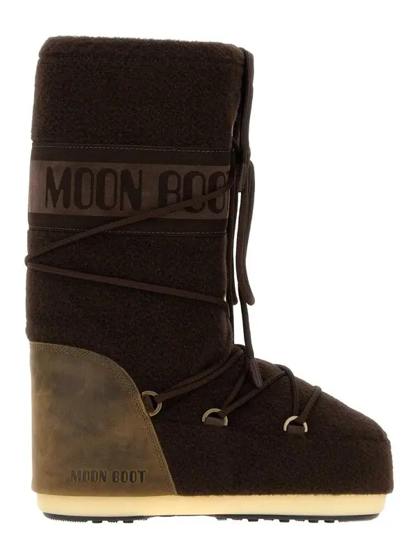Moon Boot Dark Felt Icon Boots - Brown