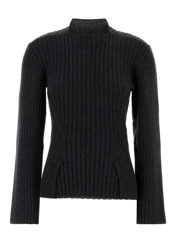 Victoria Beckham Charcoal Wool Blend Sweater - Gray