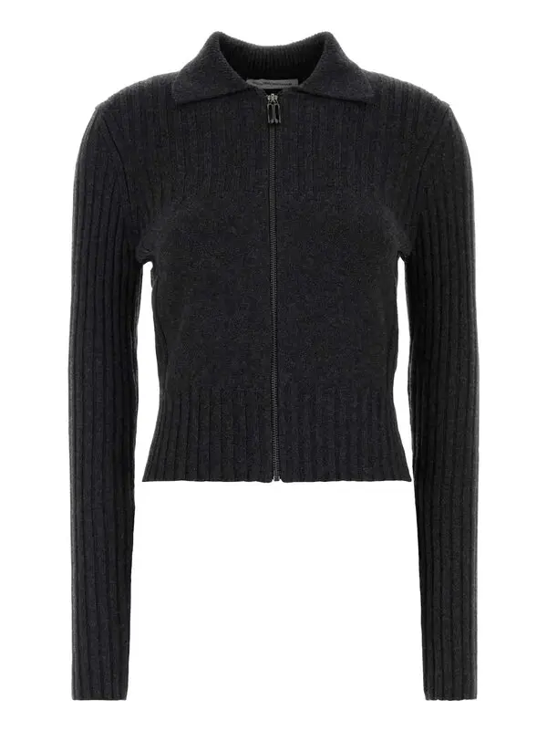 Victoria Beckham Wool Blend Cardigan - Gray