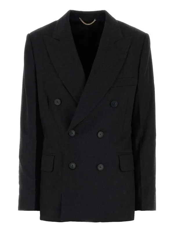 Victoria Beckham Charcoal Wool Beatrice Blazer - Black