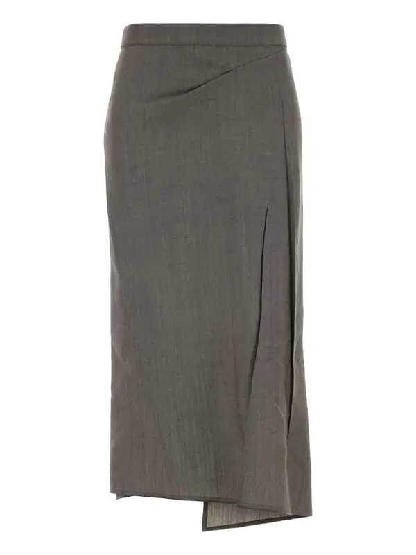 Victoria Beckham Wool Blend Skirt - Gray