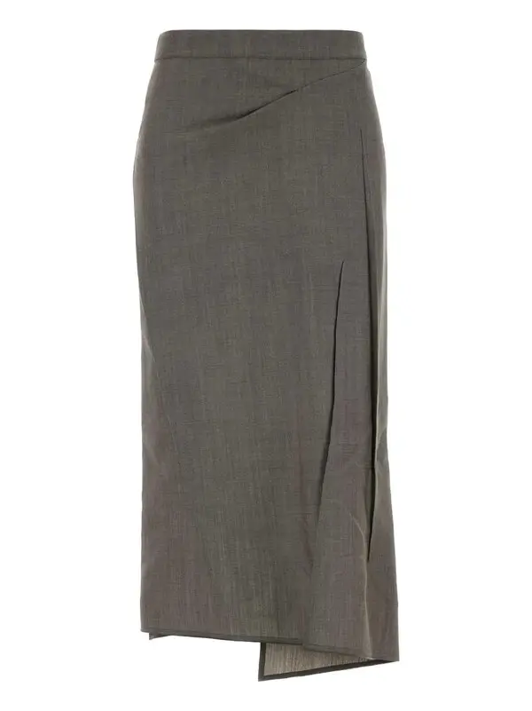 Victoria Beckham Wool Blend Skirt - Gray