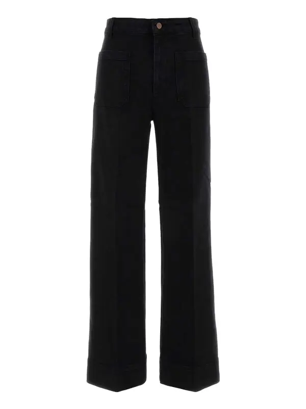 Victoria Beckham Stretch Cotton Alina Jeans - Black