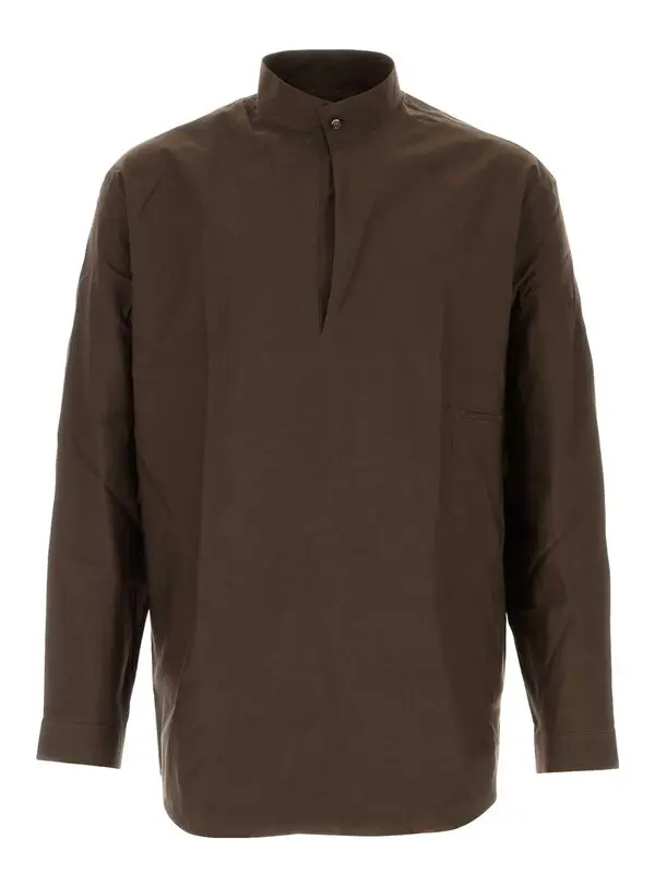 LEMAIRE Chocolate Poplin Shirt - Brown