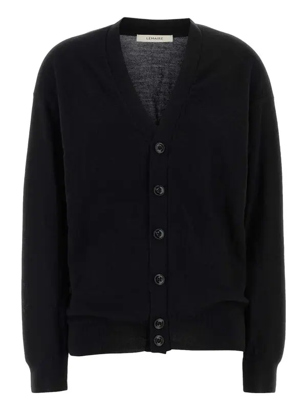 LEMAIRE Wool Blend Cardigan - Black