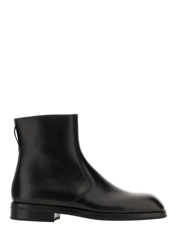 LEMAIRE Leather Ankle Boots - Black