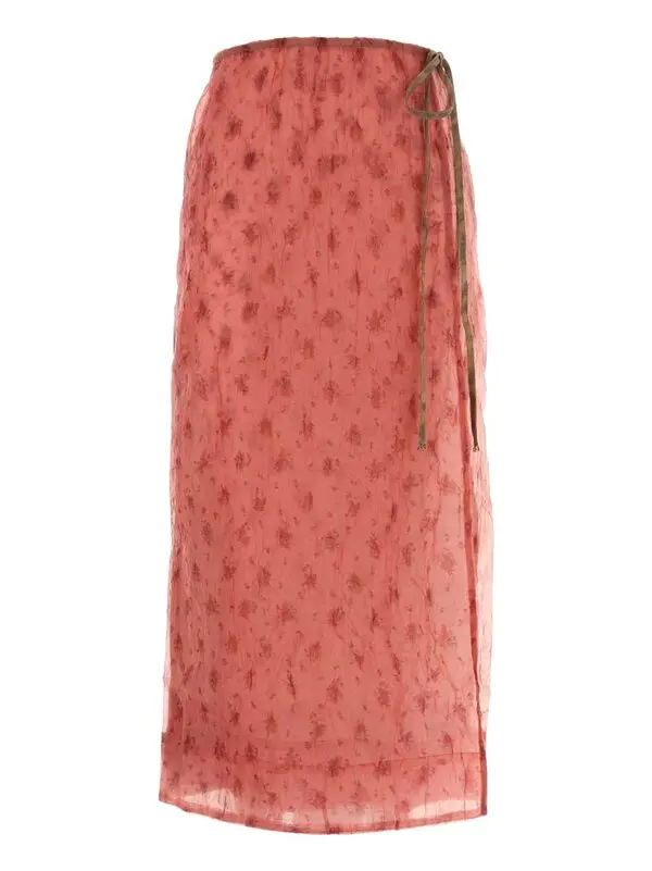 GANNI Printed Organza And Stretch Cotton Skirt - Multicolor