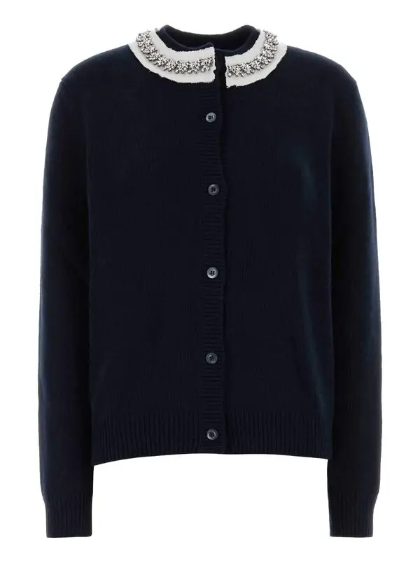 Prada Wool Blend Cardigan - Blue