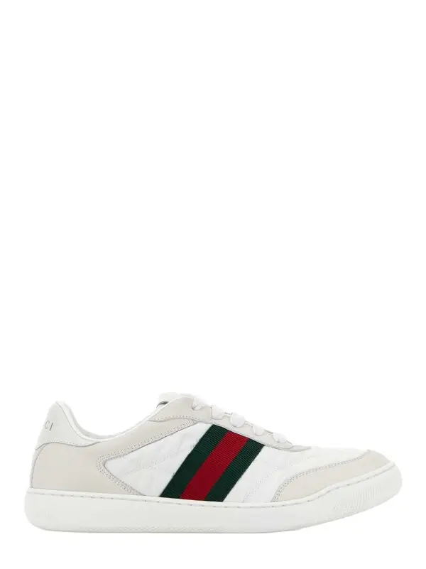 Gucci Leather And Fabric Screener Sneakers - White