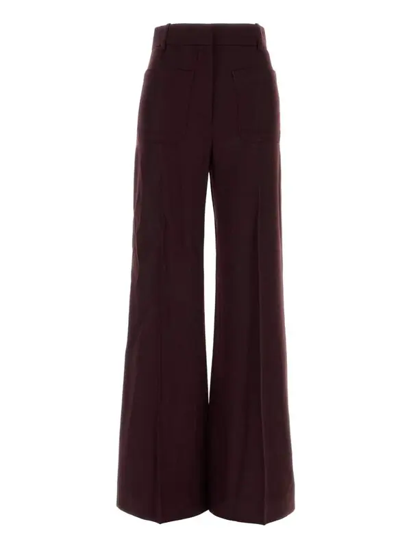 Victoria Beckham Wool Alina Wide-leg Pant - Purple