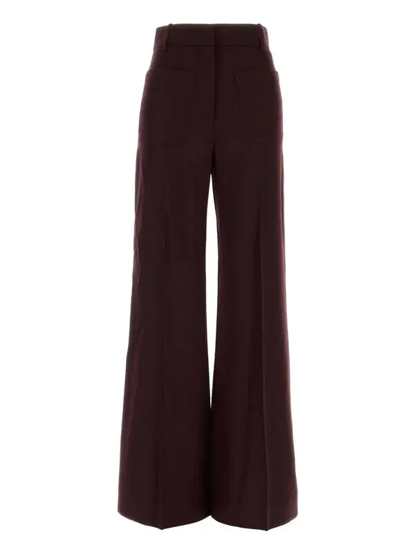 Victoria Beckham Wool Alina Wide-leg Pant - Purple