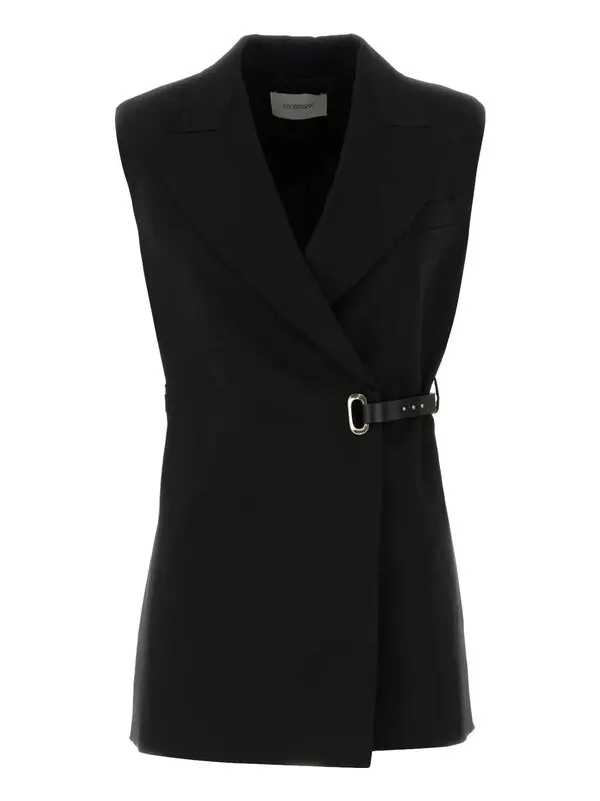 Sportmax Stretch Viscose Gettone Vest - Black