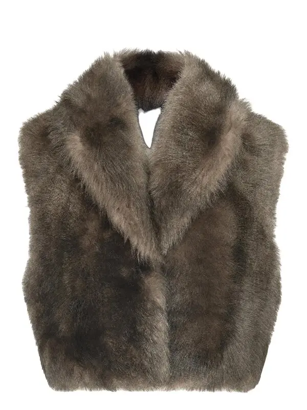 Brunello Cucinelli Shearling Sleeveless Jacket - Brown