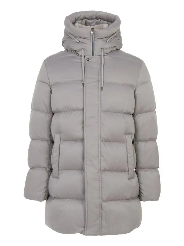 Herno Quilted Hooded Down Jacket - Gray