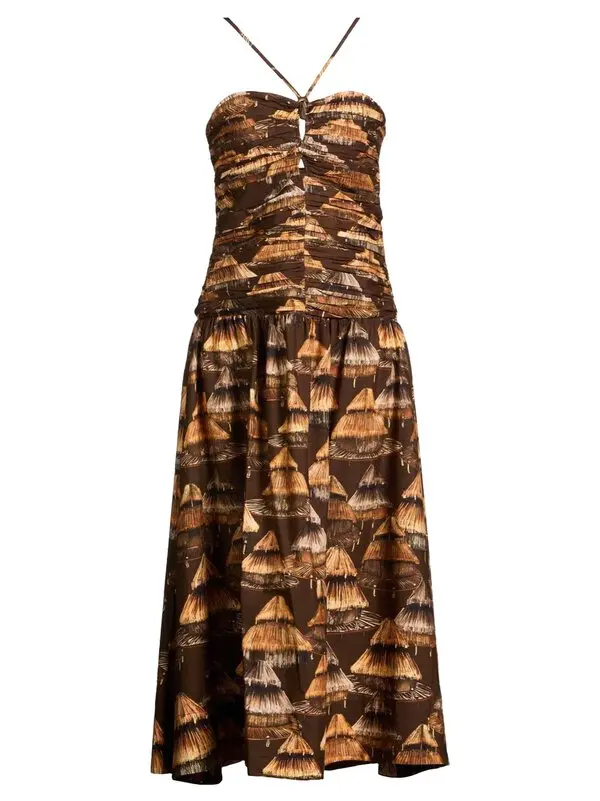 Farm Rio Sleeveless Dress - Brown