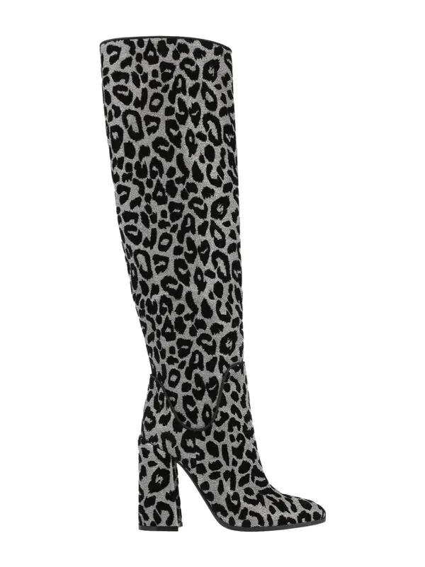 Dolce & Gabbana Leopard Print Knee-high Boots - Black