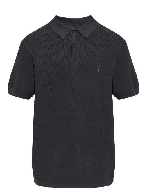 ALLSAINTS Embroidered-logo Polo Shirt - Black