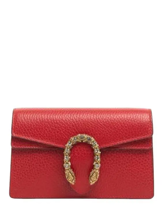 Gucci Dionysus Leather Super Mini Bag - Red
