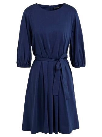 Max Mara Simple Pleated Dress - Blue