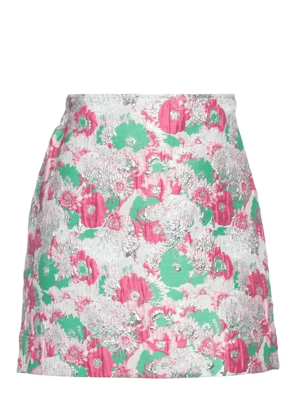 GANNI Floral Pocketless Midi Skirt - Green