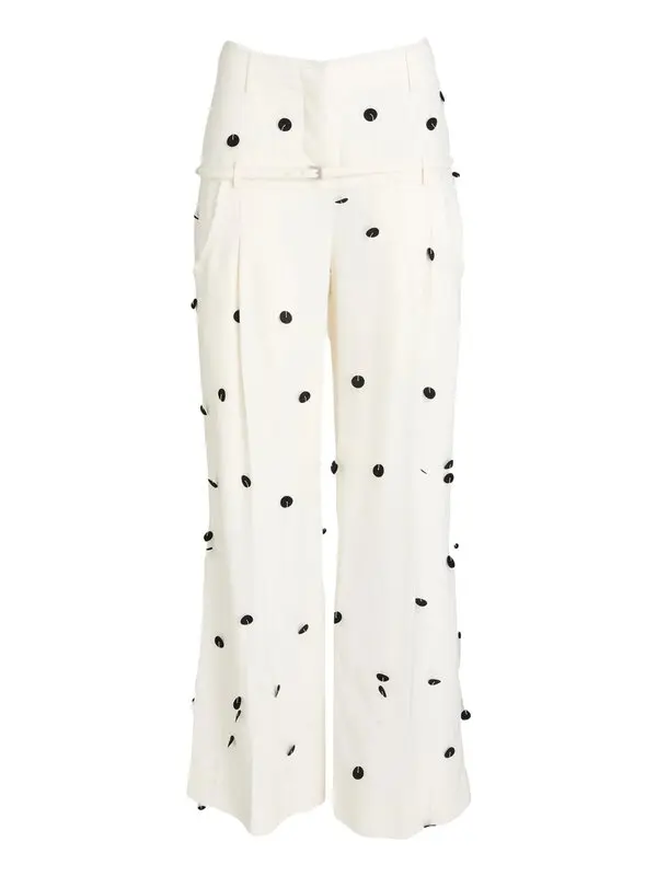 Jacquemus Polka Dot Wide-leg Trousers - White
