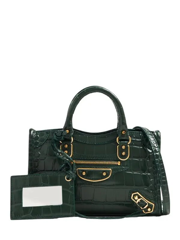 Balenciaga Rivet Clasp Shoulder Bag - Green