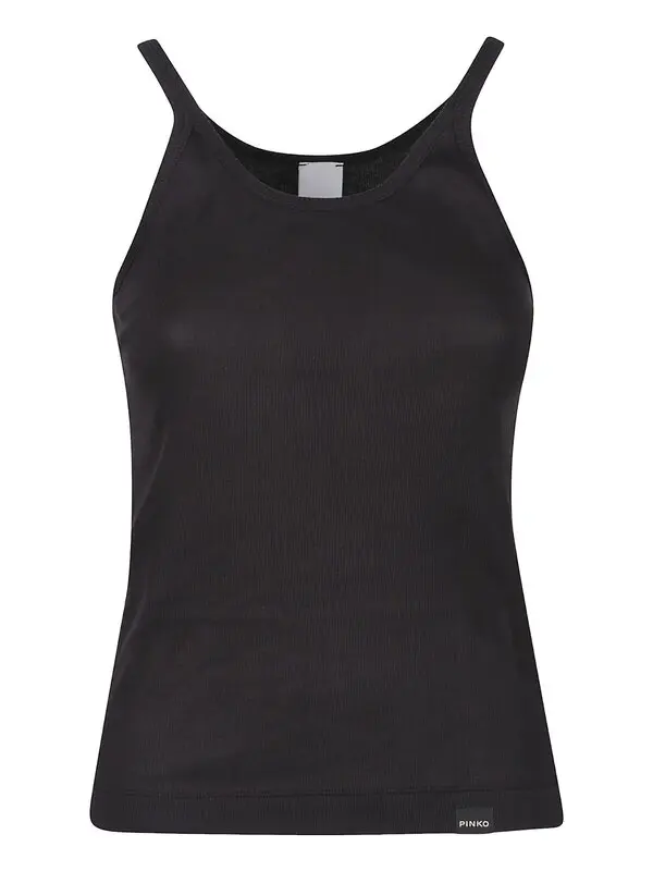 Pinko Logo Patch Tank Top - Black