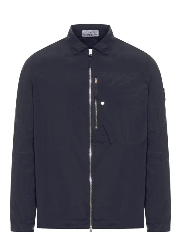 Stone Island Compass Patch Zip-up Jacket - Blue