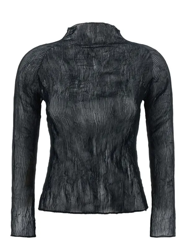 Issey Miyake Chiffon Knotted Pullover - Black