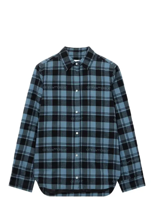 Off-White Check-print Padded Shirt - Blue