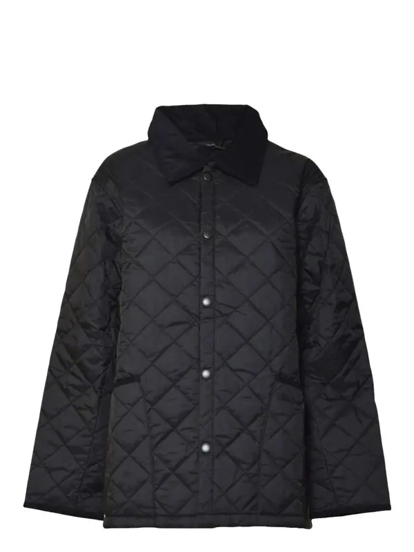 Barbour Diamond-quilted Corduroy-collar Jacket - Black