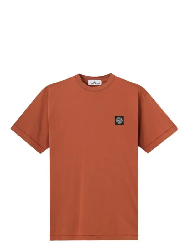 Stone Island Slim-fit T-shirt With Compass Patch - Brick Red
