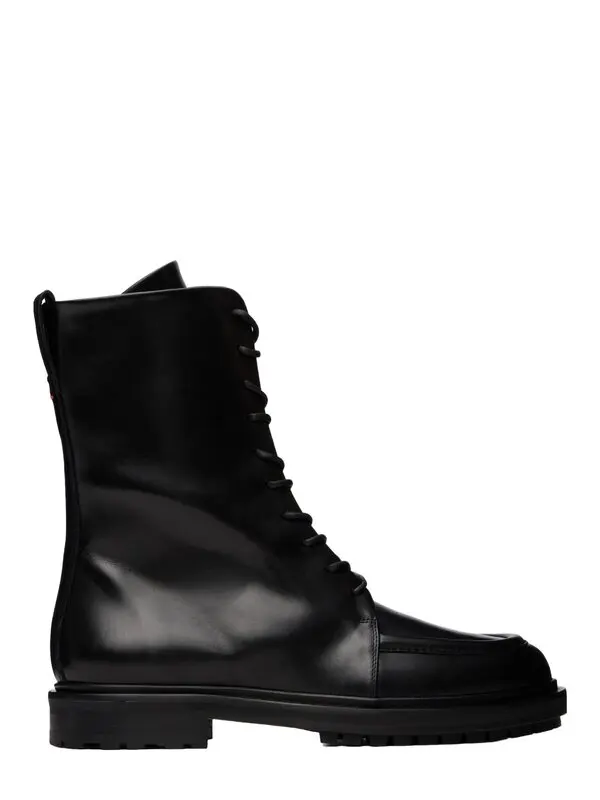 AeydĒ Plain Colour Leather Ankle Boots - Black