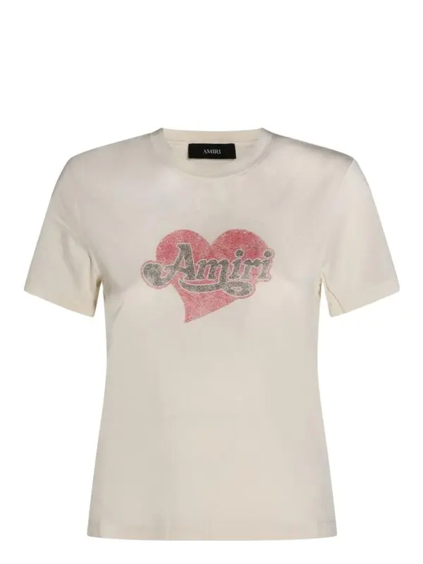 Amiri Heart Logo T-shirt - Beige