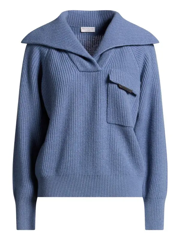 Brunello Cucinelli Solid-color Cashmere Top - Blue