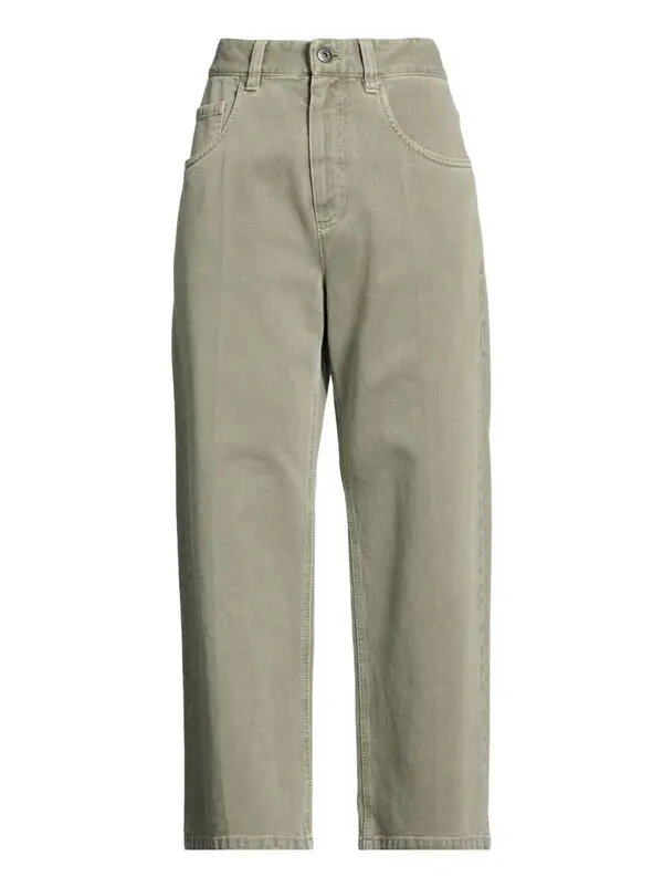 Brunello Cucinelli Plain Colour Denim Trousers - Green