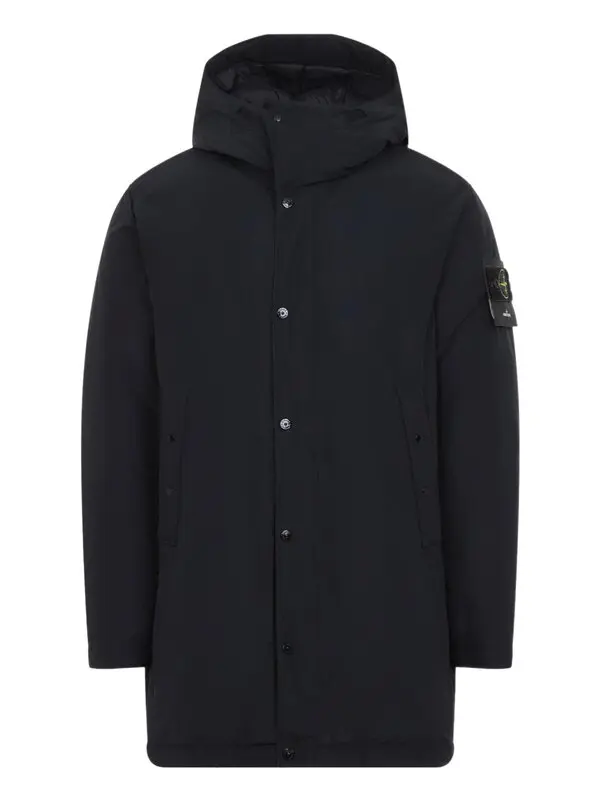 Stone Island Logo-patch Hooded Parka - Black