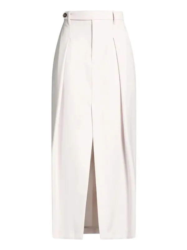 Brunello Cucinelli Solidcolor Wool Fullcircular Skirt - Pink