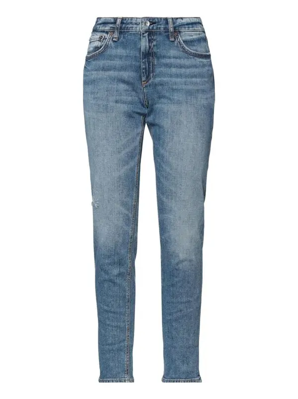 Rag & Bone Mediumblue Stretch Ripped Jeans - Blue
