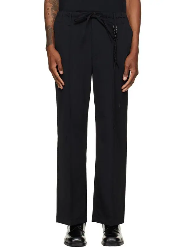 SONG FOR THE MUTE Drawstring Wide-leg Trousers - Black