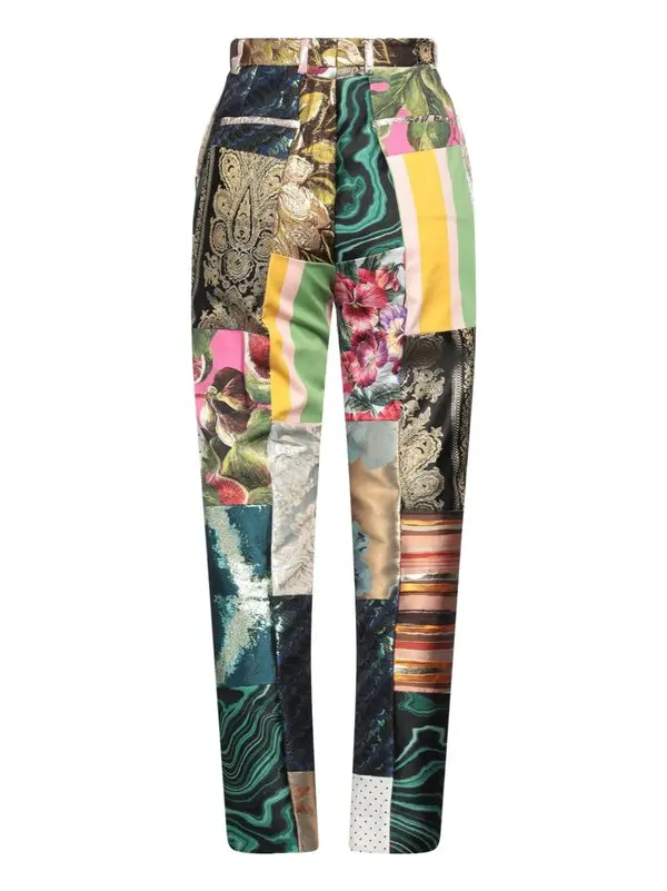 Dolce & Gabbana Patchwork Tapered Trousers - Green