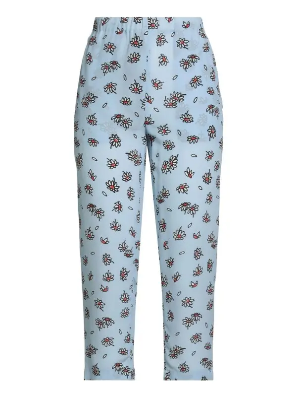Marni Floral Print Slim-fit Pants - Blue
