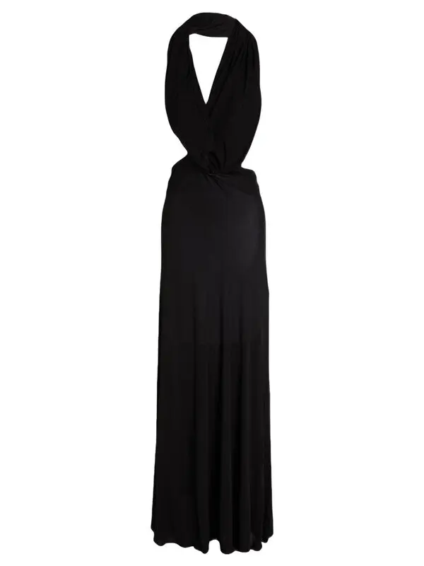 Saint Laurent Flared Jersey Dress - Black