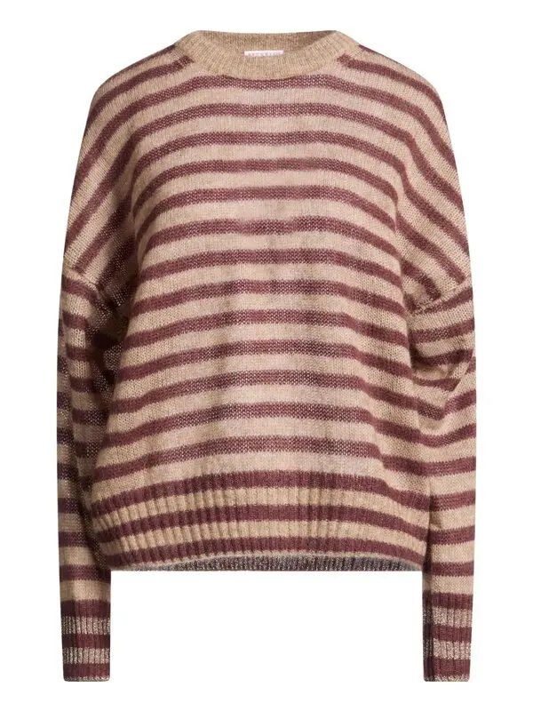 Brunello Cucinelli Striped Knitted Top - Brown