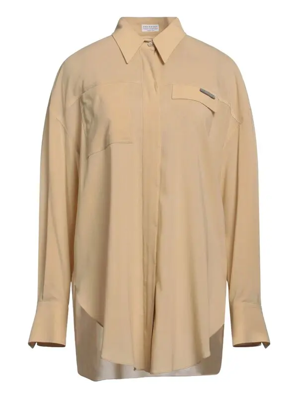 Brunello Cucinelli Crepe Long Sleeve Shirt - No