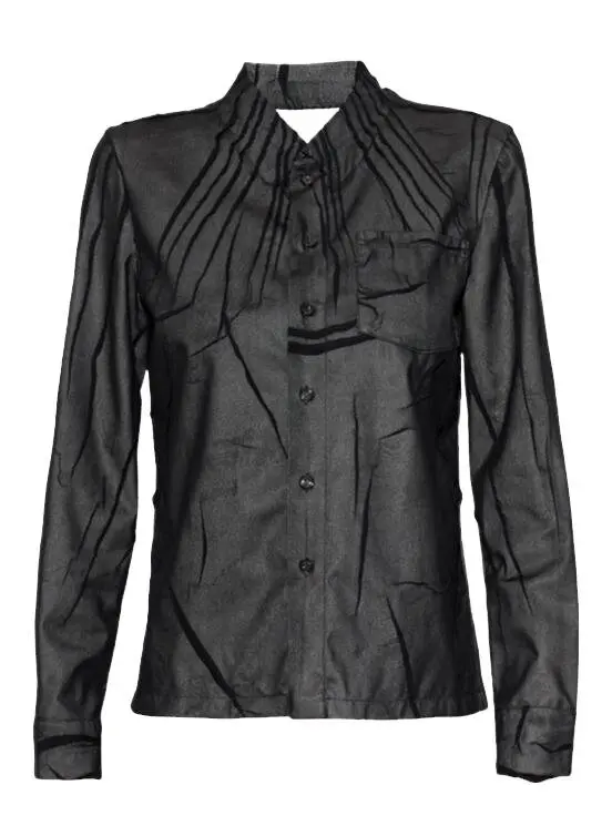 MAISON MARGIELA Bonded Crease Long-sleeve Shirt - Black